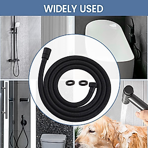 YDmeet Shower Head Holder and 71 Inch Shower Head Hose for Handheld, All Metal, Matte Black