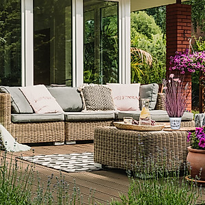 luxsego Artificial Flowers Plants with Pot - 18.9 Inch Fake Gardenia & Chrysanthemum Flowers Realistic Plants Decor, Faux Plastic Flowers for Home, Office, Garden, Farmhouse, Window Decor(Purple)