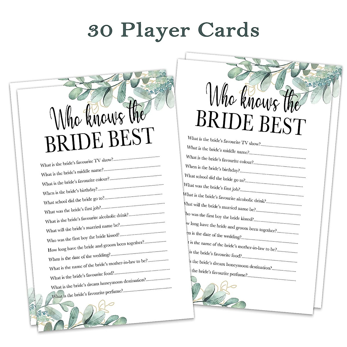 Bridal Shower Game, 30 Who Knows The Bride Best Cards, How Well Do You Know The Bride Bridal Wedding Shower or Bachelorette Party Game Who Knows The Best Does The Bride Couples Guessing Engagement