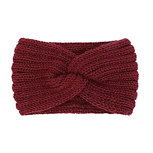 DRESHOW Crochet Ear Warmer Headband Soft knit Turban Stretch Headbands Warmer for Women Winter Accessories