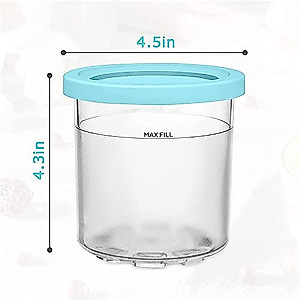 Creami Pints, for Ninja Creami Ice Cream Maker,16 OZ Ice Cream Pints Airtight and Leaf-Proof Compatible NC301 NC300 NC299AMZ Series Ice Cream Maker