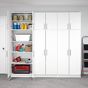 Prepac Elite 2 Door Standing Storage Cabinet, 16" D x 32" W x 65" H, White