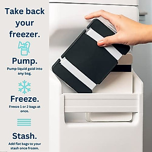 Freeze It Flat: Organizer for Freezer Storage of Breast Milk Bags. Use Compression to Reduce Leaks and Double Storage Capacity. (White Single by MAMMaway)