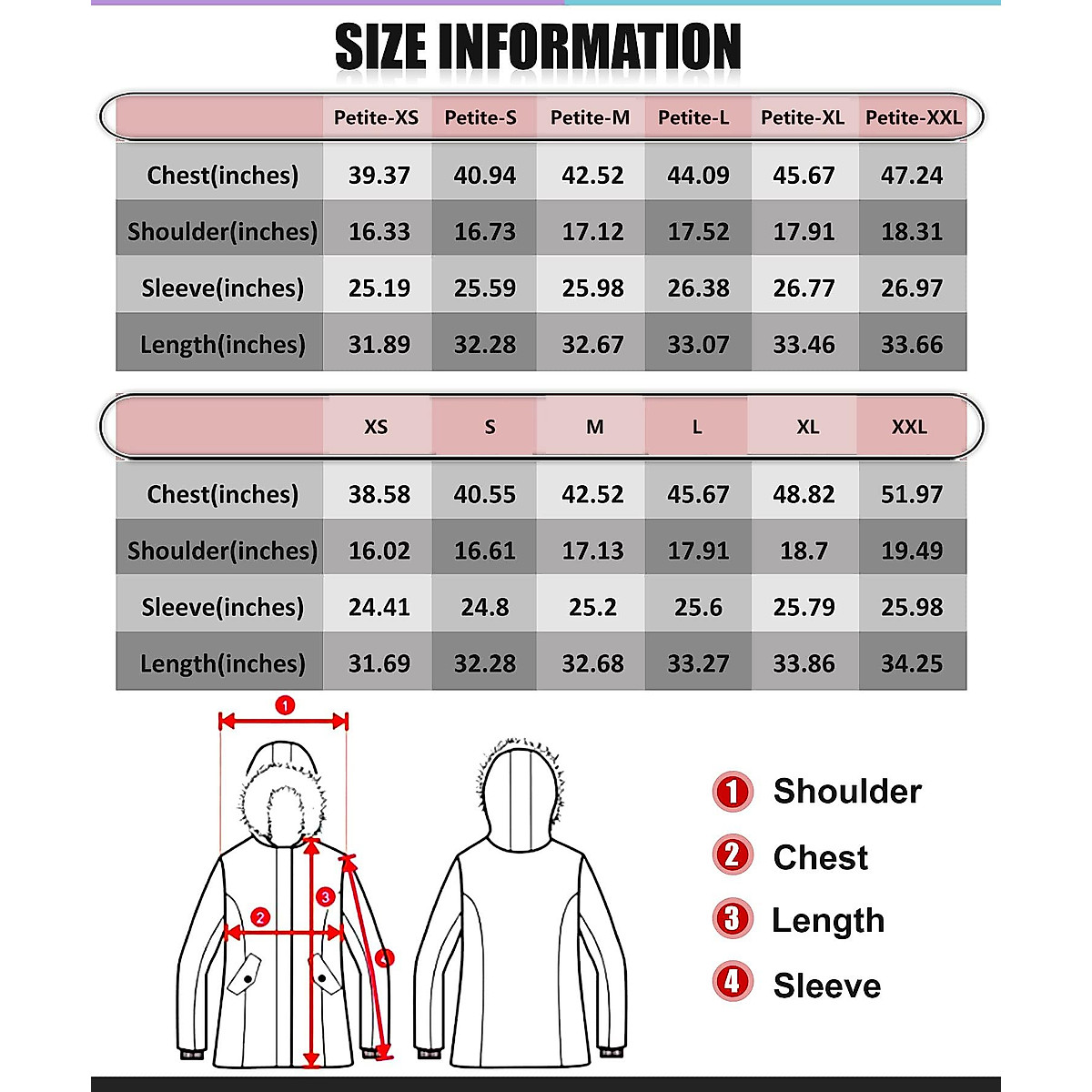 PUREMSX Down Coat for Women, Warm Winter Thick Faux Fur Hood Hiking Spring Outdoor Puffer Jacket Mother's Gift,Black,Large