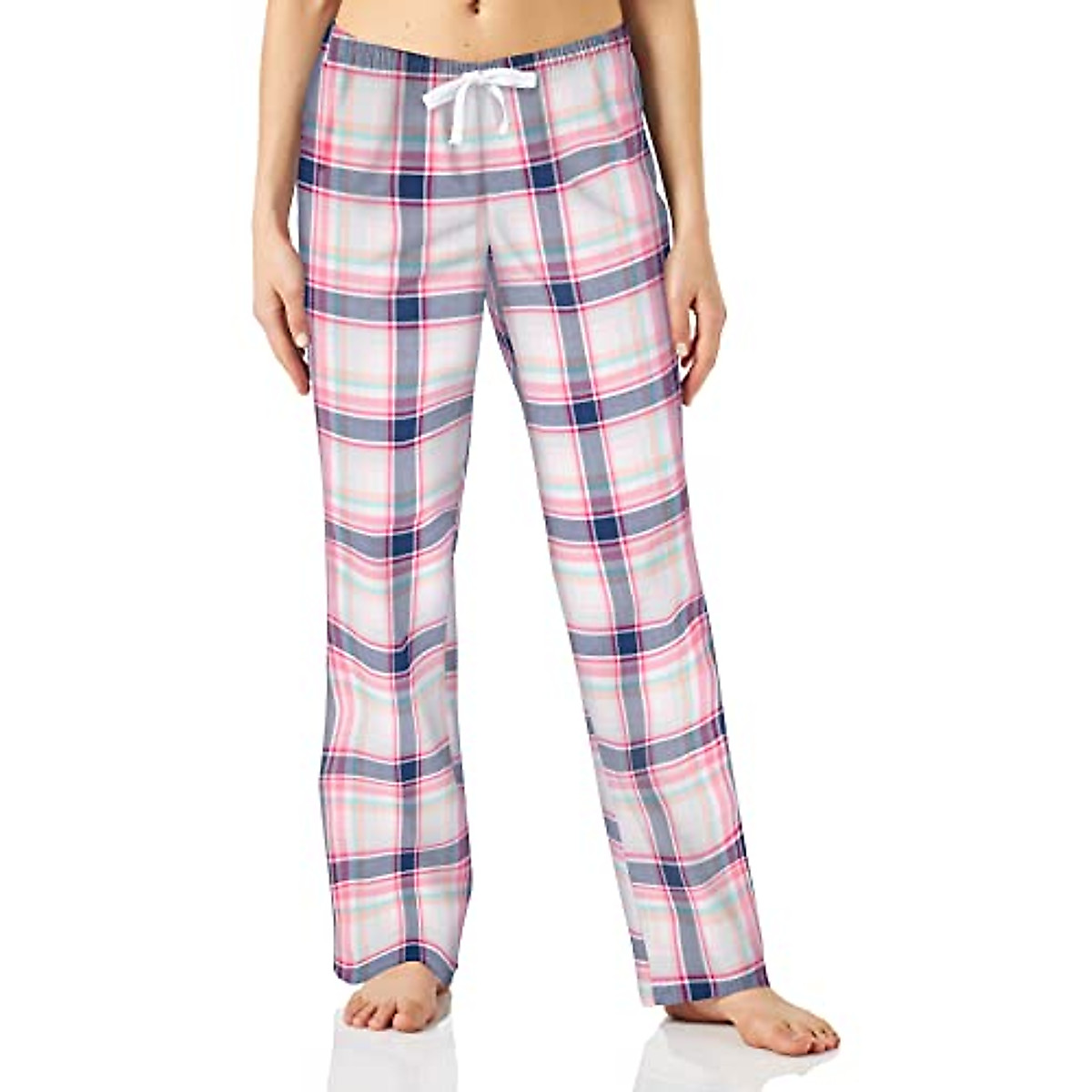 Amazon Essentials Women's Poplin Sleep Pant, Pink Plaid, Medium