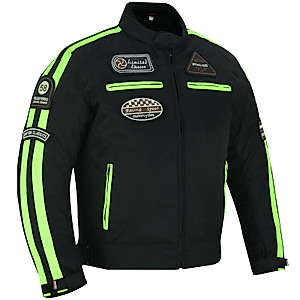 PROFIRST Motorbike Men’s Riding Jacket Motorcycle Jacket for Men Waterproof Jacket CE Armored Protection (US, Alpha, XX-Large, Regular, Regular, Green)