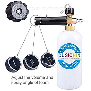 DUSICHIN SFL-001 Foam Cannon Snow Foam Lance Pressure Washer Jet Wash Quick Release Adjustable Nozzle 1/4 Inch Male Fitting Foam Dispenser