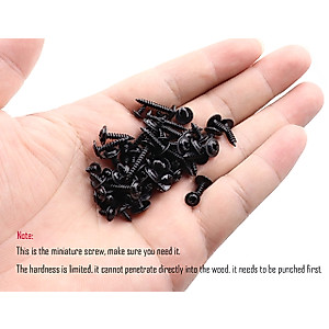LBY 900pcs M2.3 M2.6 M3 Truss Head Self Tapping Screws, Wafer Head Screws, Pan Head with Washer Screw 9 Sizes Self Tapping Screws Assortment Kit, Carbon Steel (Blacking)