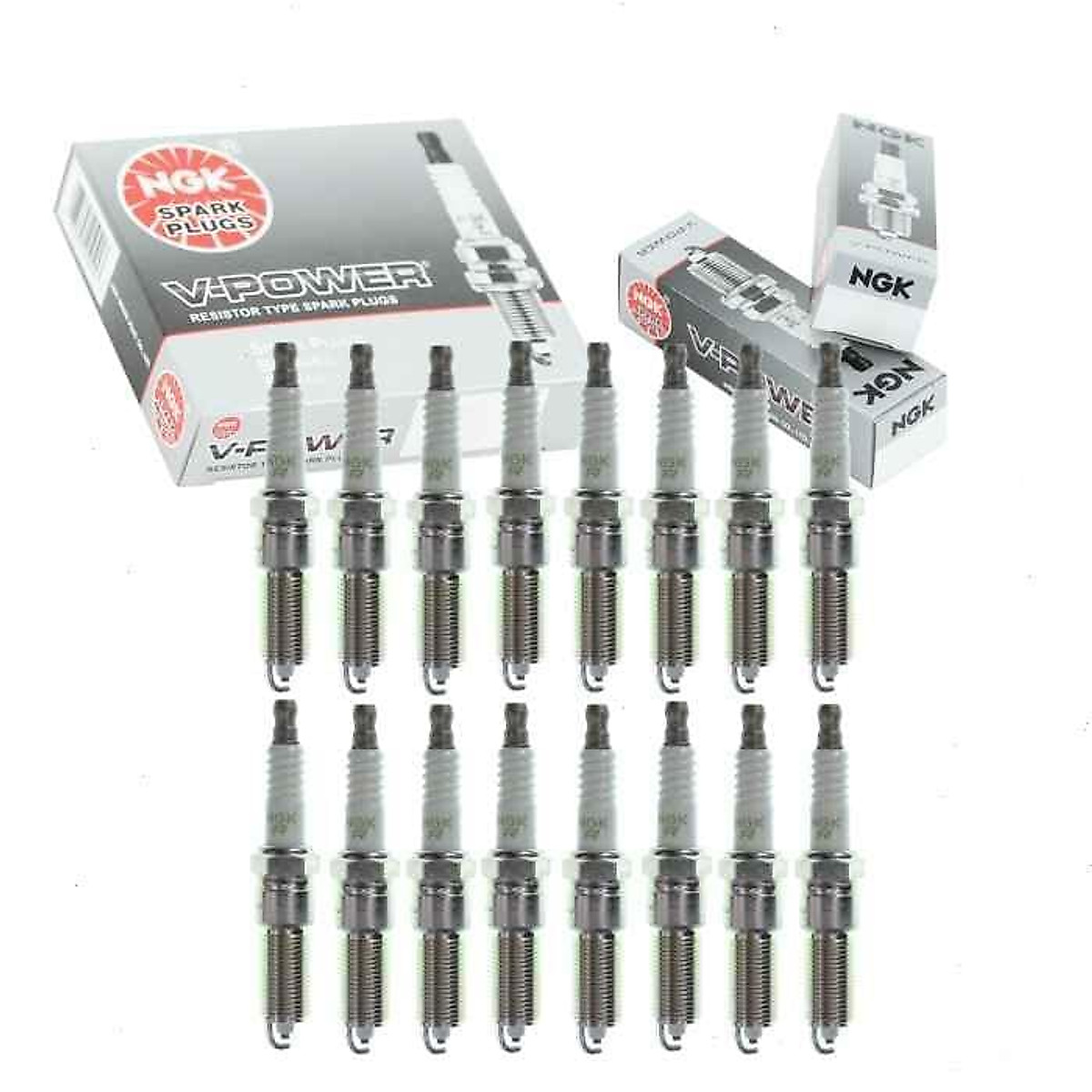 16 pc NGK V-Power Spark Plugs compatible with Dodge Ram 1500 5.7L V8 2003-2008