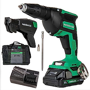Metabo HPT Cordless 18V MultiVolt™ Drywall Screw Gun Kit | Includes Collated Screw Magazine Attachment | Includes 1-18V 2.0 Ah Battery | Lifetime Tool Warranty | W18DAQB