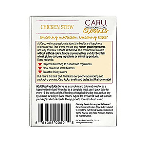 Caru Classics Chicken Stew for Dogs, Natural Adult Wet Dog Food With Added Vitamins & Minerals, Free From Grain, Wheat And Gluten (Case of 12)