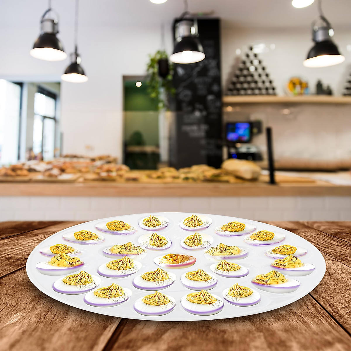 HIC Porcelain Deviled Egg Dish, 13-inch