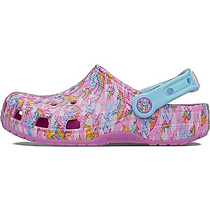 Crocs Classic Lisa Frank Clogs, Kids and Toddler Shoes, Taffy Pink, 3 US Unisex Little