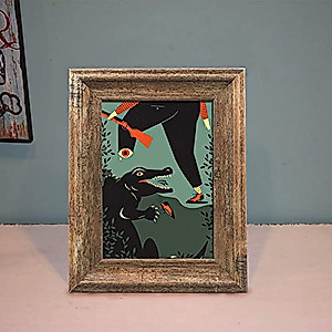 Amazon Brand – Pinzon 2 Pack Picture Frames 5x7, Rustic Distressed Photo Frame for Wall Hanging or Tabletop Display, Brown (Set of 2)