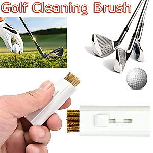 4-Pack Pocket Retractable Golf Club Cleaning Brush Tool - Wire Brush Club Groove Double Side Cleaner, Ideal Gift Sharing with Golfing Friends