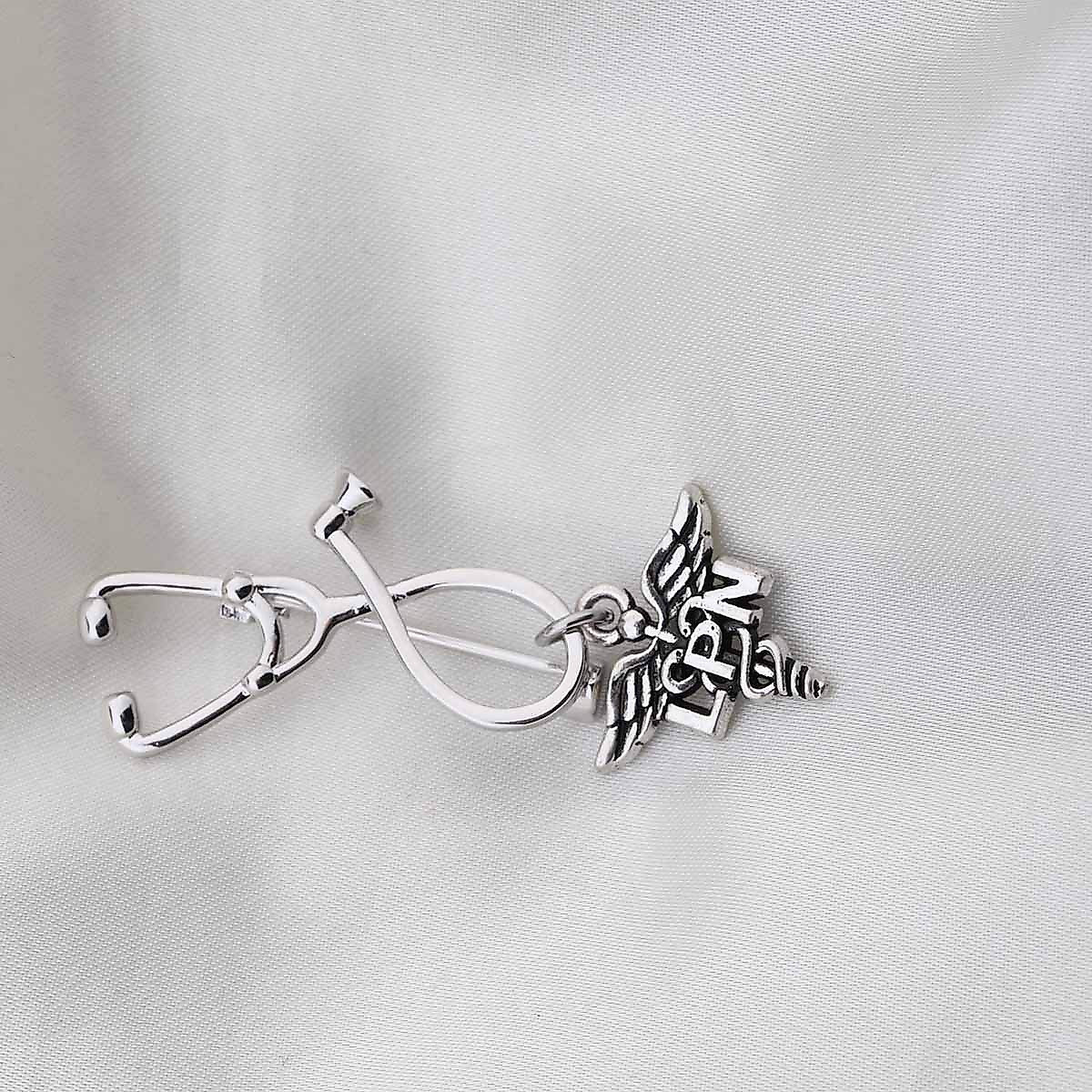 Medical Stethoscope Brooch Pins for Doctor Nurse Medical Students Medical Caduceus Gift For RN,PA,MA,LPN,LVP,NP,Vet (Copper LPN Brooch)