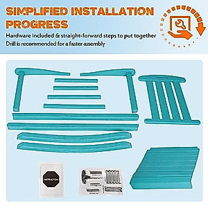 MUPATER HDPE Rocking Chairs Set of 2, High Back Smooth Rocking Chairs with 350 lbs Weight Capacity, for Backyard, Fire Pit, Lawn, Garden and Indoor, Blue