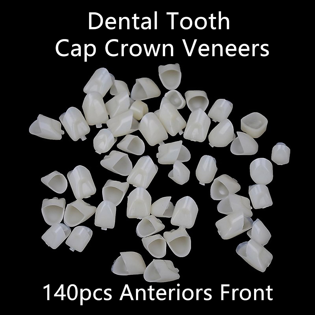 Temporary Fake Tooth Cap Crown,140 Pieces Front Teeth with Thermal Beads Cap Filler for Teaching or DIY