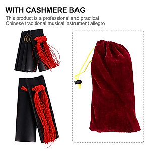 1 Pair Chinese Kuaiban Bamboo Bamboo Musical Instruments Traditional Hand Percussion Castanets Clapper Instrument for Adults Chinese Spring Festival (Black)