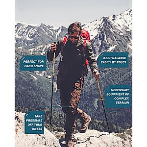 G2 Trekking Hiking Poles Telescopic/Aluminum Alloy/Comfort BMM Handle/Auto-Adjustable Strap/Quick Flip Lock/Snow Baskets Attached (Pack of 2 Poles), Orange