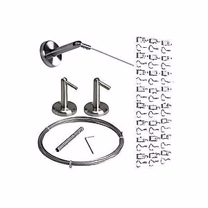 Ikea DIGNITET Curtain Wire 197 "and 24 Rings with Clips
