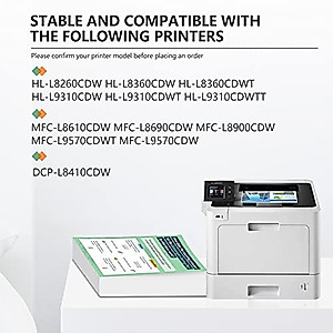 TN 433 TN-433 Toner Cartridges - Drawn Compatible TN433BK/C/M/Y TN433 High Yield Toner Set Replacement for Brother HL-L8360CDW HL-L8260CDW MFC-L8900DW L8610CDW Printer,(4Pack,1BK/1C/1M/1Y)
