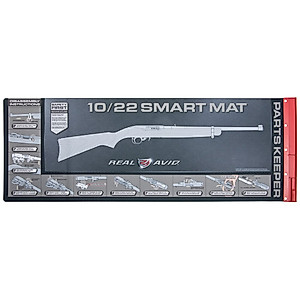 Real Avid 10 22 Smart Mat - 43x16" | Ruger 10 22 Gun Mat w/ Disassembly Instructions | Oil Resistant Shock Absorbing Mat w/ Magnetic Parts Tray | Perfect Addition to Gun Cleaning Supplies For 22 Rifle