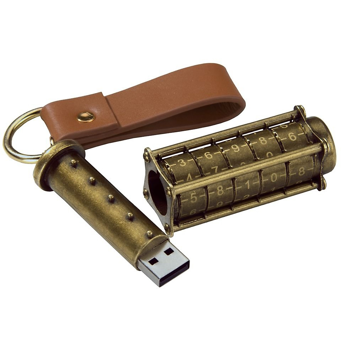 Cryptex USB Flash Drive, Antique Gold, 64 GB — 🛍️ The Retail Market