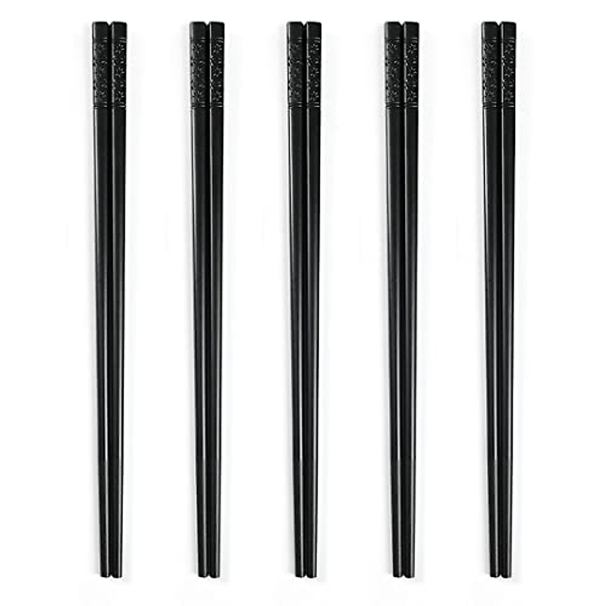 5 Pairs of Fiberglass Chopsticks, 9.5 Inch Reusable Chopsticks, Dishwasher Safe Non-slip Korean Chopsticks for Food…