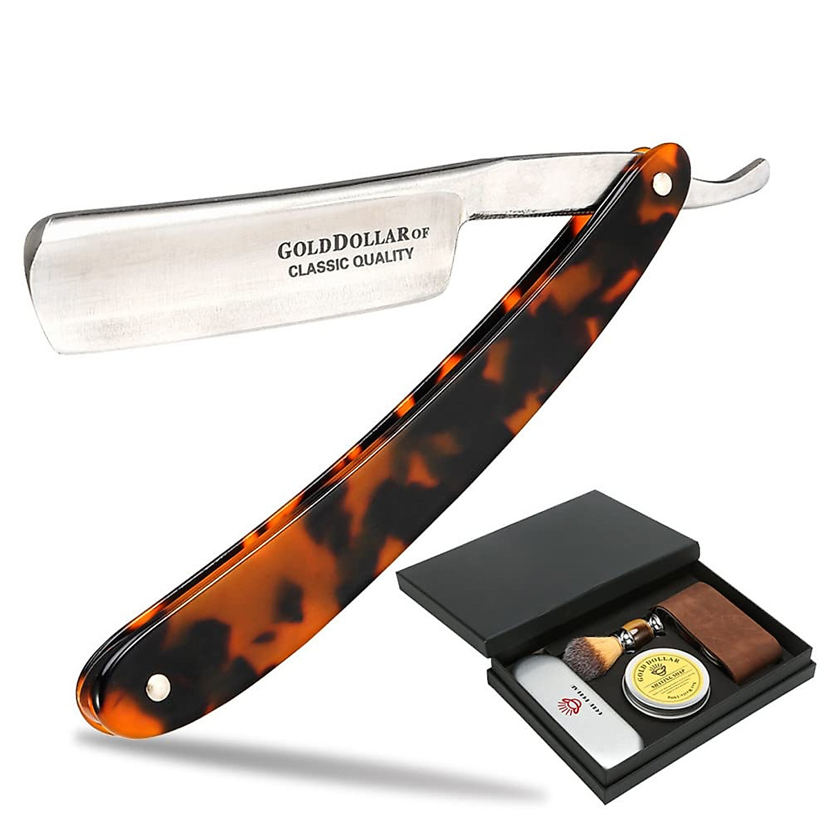 Straight Razor Kit GOLD DOLLAR Retro Shaving For Men & Barber Shaving Ready Without Stabilizer