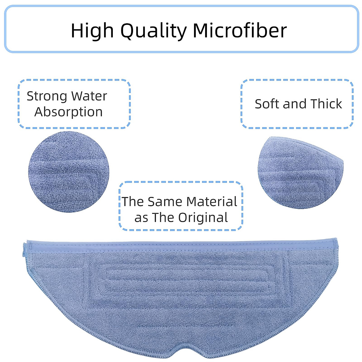Bumooby 4 Pcs Microfibe Mop Pads for Roborock S7/S7+/S7 MaxV/S7 MaxV Plus/S7 MaxV Ultra/S7 Pro/S8/S8+/T7S/T7S Plus e Vacuum Cloth Mop Cleaner Machine Washable Reusable VibraRise Replacement Pad
