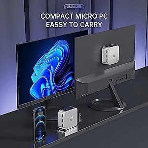 ACEMAGICIAN Mini PC Computer Win 11Pro, Intel 12th Gen N95 (up to 3.4GHz) 16GB LPDDR5 512GB M.2 SSD Desktop Computers， Micro PC Support 4K UHD, Dual Gigabit Ethernet,3 HDMI,2.4G/5G WiFi, BT4.2