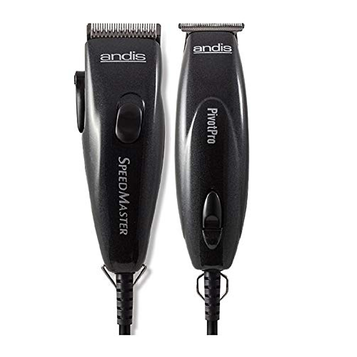 Andis 24075 Professional PivotPro and SpeedMaster Hair Clipper and Beard Trimmer PivotMotor Set, Black