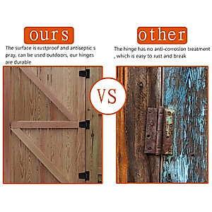 3.5 inch Heavy Duty Gate Hinge Fence Hinge Door Barn Gates Hinges,Black Wrought Hardware Iron Rustproof with Stainless Steel Screws(Pack of 4)