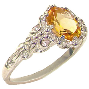 LetsBuyGold 925 Sterling Silver Natural Citrine Womens Promise Ring - Size 7.5