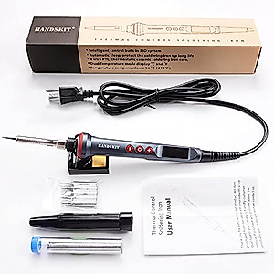 Electronics Soldering Iron Kit, [Upgraded] Soldering Iron 110V 90W LCD Digital Portable Soldering Kit 180-480℃(356-896℉), Welding Tool with ON/OFF Switch, Auto-sleep, Thermostatic Design