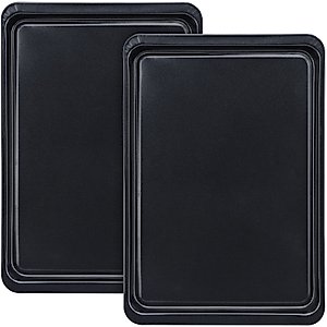 Beasea Baking Sheet 2 Pack, 10x14.6 Inch Cookie Sheet Nonstick Carbon Steel Baking Sheet for Oven Pans Baking Tray Cooking Sheets Black