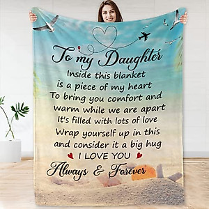 Fastpeace to My Daughter Blanket, Gifts for Daughter from Mom Dad, Christmas Birthday Graduation Thanksgiving Mother Day Best Gift Ideas Throw Blanket for Daughter
