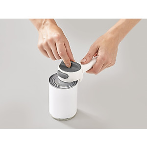 Joseph Joseph Can-Do Plus Compact Can Opener Manual Easy Twist Pull Tab Stainless Steel Portable Space-Saving, White