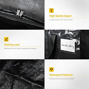 Heavy Duty Moving Bags, Extra Large Storage Totes for Space Saving, Carrying Handles and Marking Card Pocket for Moving, Organizer, Camping and Travel 94L (8 Pack)