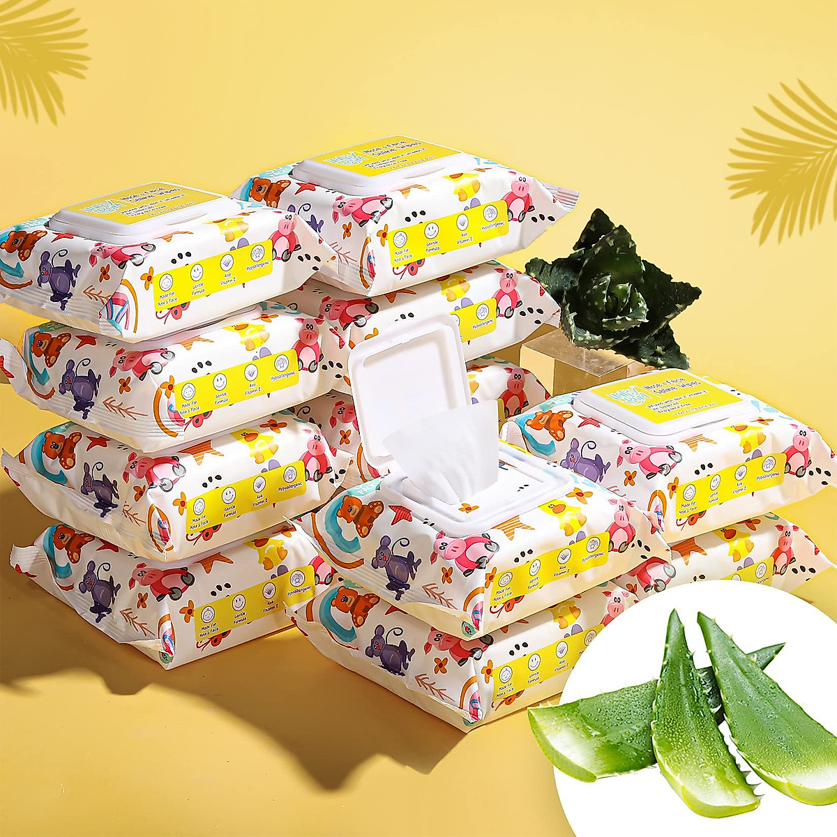 Baby Wipes - HAPPY BUM Saline Baby Wipes, Unscented, 360 Count (12 Packs of 30 Wipes) Saline Face Wipes