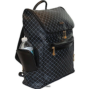 Rioni Top Loading Cambridge Travel Daypack Backpack Unisex - Signature Black
