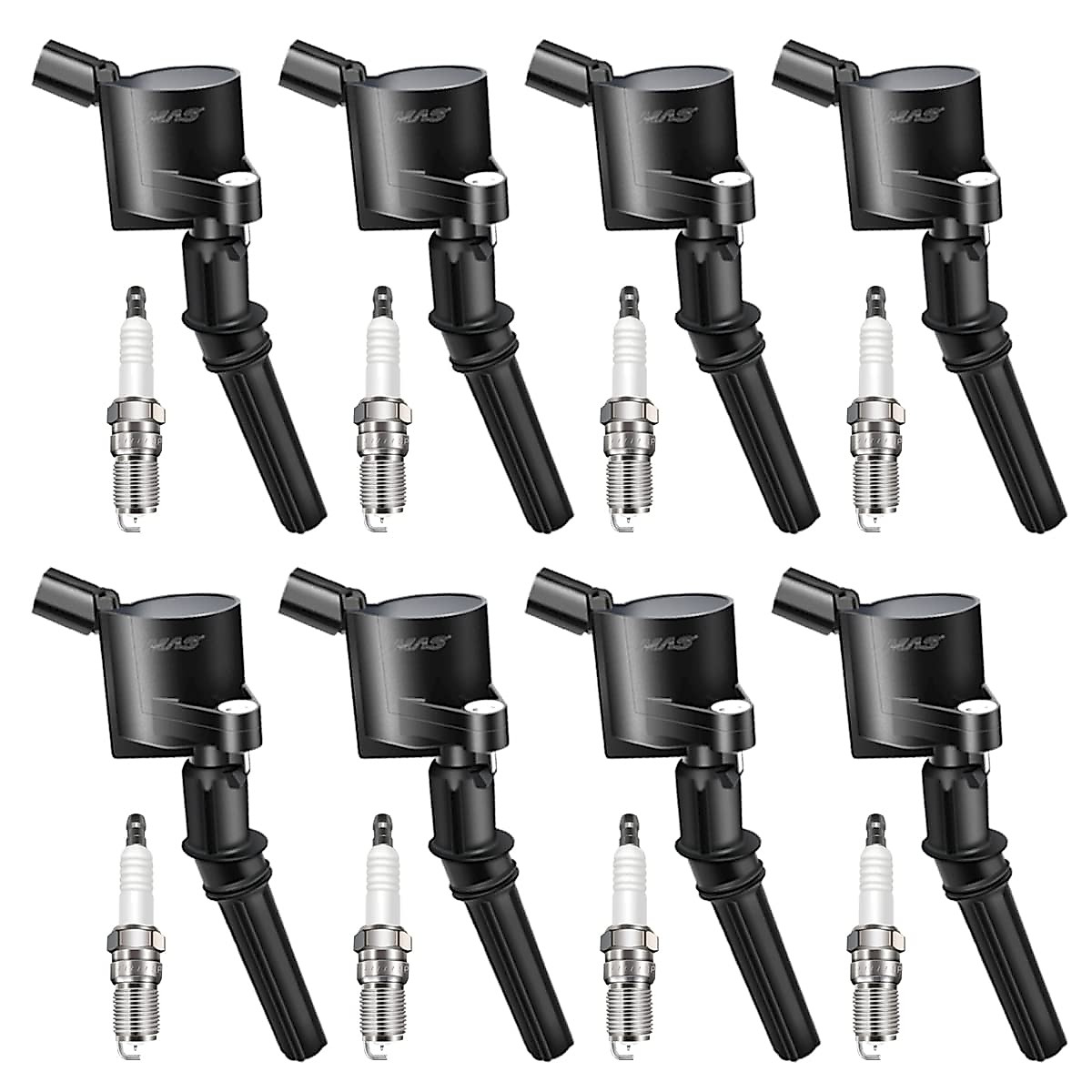 MAS Ignition Coil DG508 & Motorcraft Spark Plug SP479 compatible with Ford Lincoln Mercury 4.6L 5.4L V8 Crown Victoria Expedition F-150 F-250 Mustang DG457 DG472 DG491