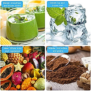 CRANDDI Quiet Smoothie Blender, Professional Countertop Blender with Removable Shield, 2200W Strong Motor, 52oz BPA-free Jar for Shakes and Smoothies, Self-Cleaning 110V K80 (Shield Black)