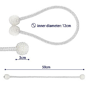 8 Pack Magnetic Curtain Tie Backs with Pearls,Modern Curtain Holdbacks Strap,Decoration for Kindergarten,Outside and Inside Drapes