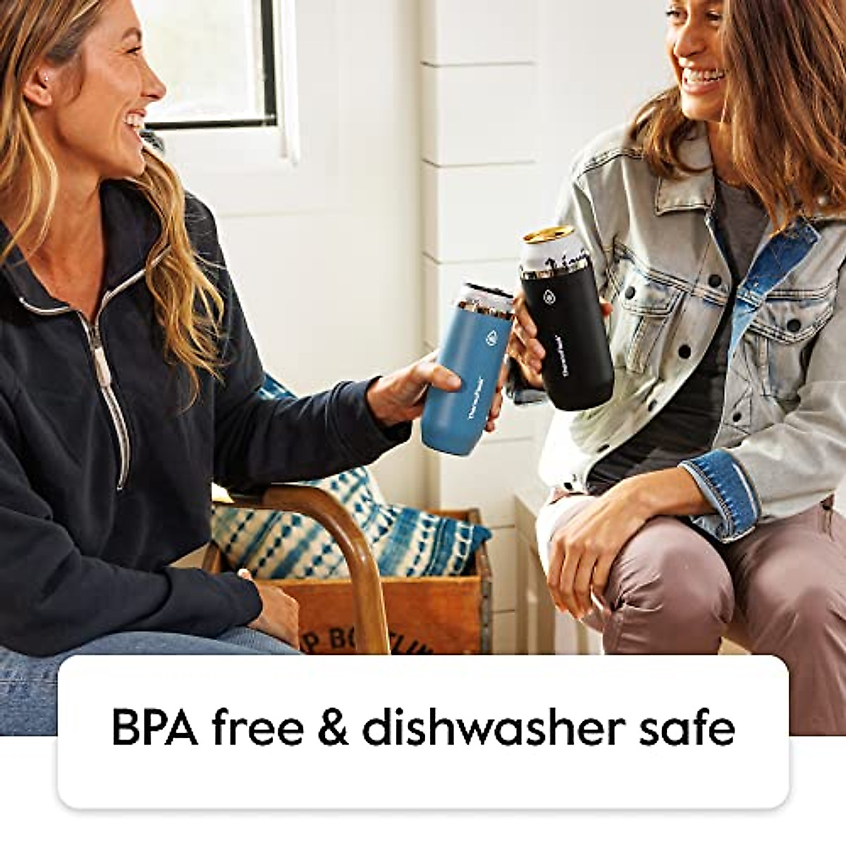 Thermoflask Premium Quality Vacuum Insulated Can and Bottle Cooler, Tall Size, 16 Ounce, Ultimate Gray