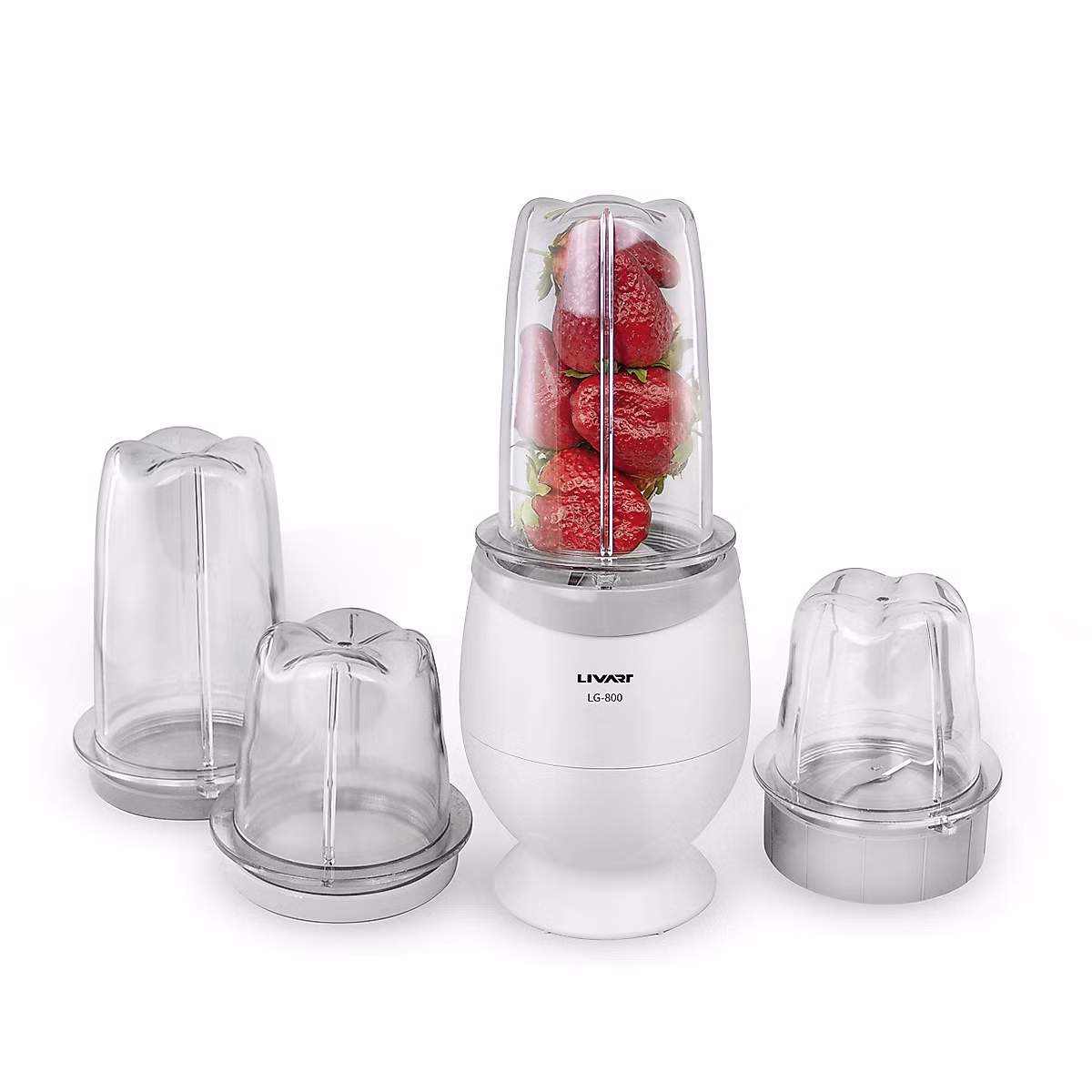 Livart Mini Mixer High-Speed Blender with Two 400ml and two 300ml mixing containers / Shake Maker Mixer System, White, MADE IN KOREA