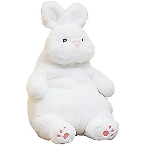 ARELUX 22in Large Bunny Plush Stuffed Animal Hugging Pillow:Soft Giant Sleeping Body Warm Fluffy Pillow Adorable Chubby Bunny Plushie Toy Creative for Friends Dormitory