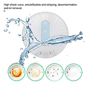 Mini Ultrasonic Dishwasher, Rechargeable Portable Kitchen Cleaner with Bubble Spray Brush and 10 Minutes Timing Function ()