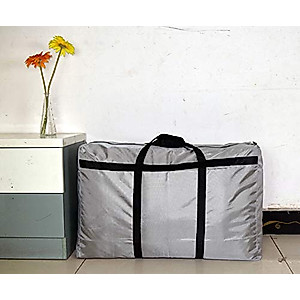 100L Extra Large Storage Bags, Sturdy Foldable Moving Tote Bag, Under Bed Storage, Travel Cargo Duffel Jumbo Bag for Clothes, Comforters, Blankets, Pillows, Ornaments (Grey)
